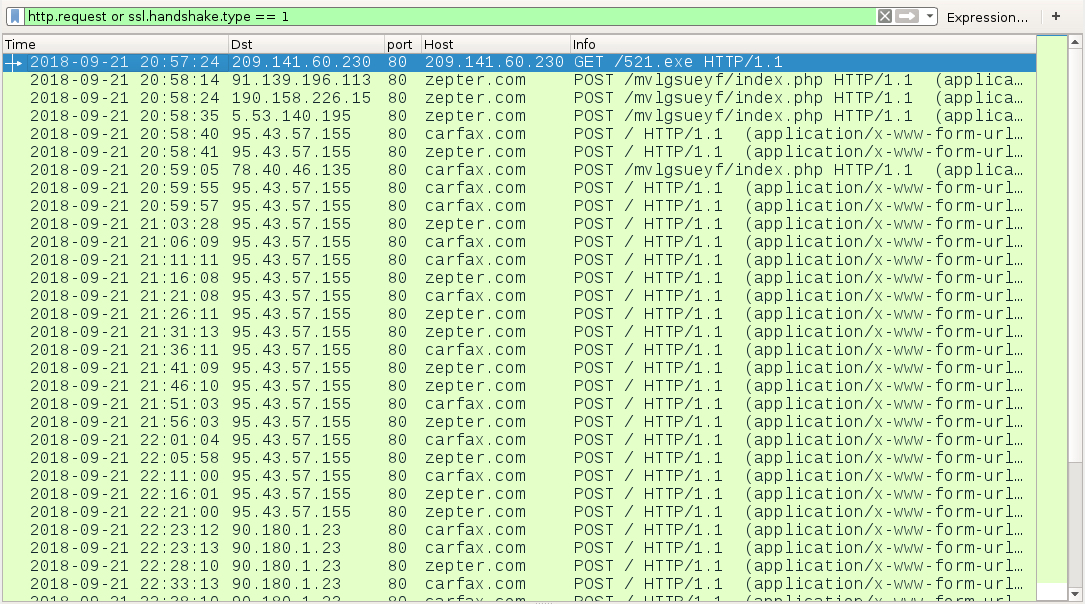 Malware Traffic Analysis 2018 09 21 Malspam With Password protected Word Docs Still 